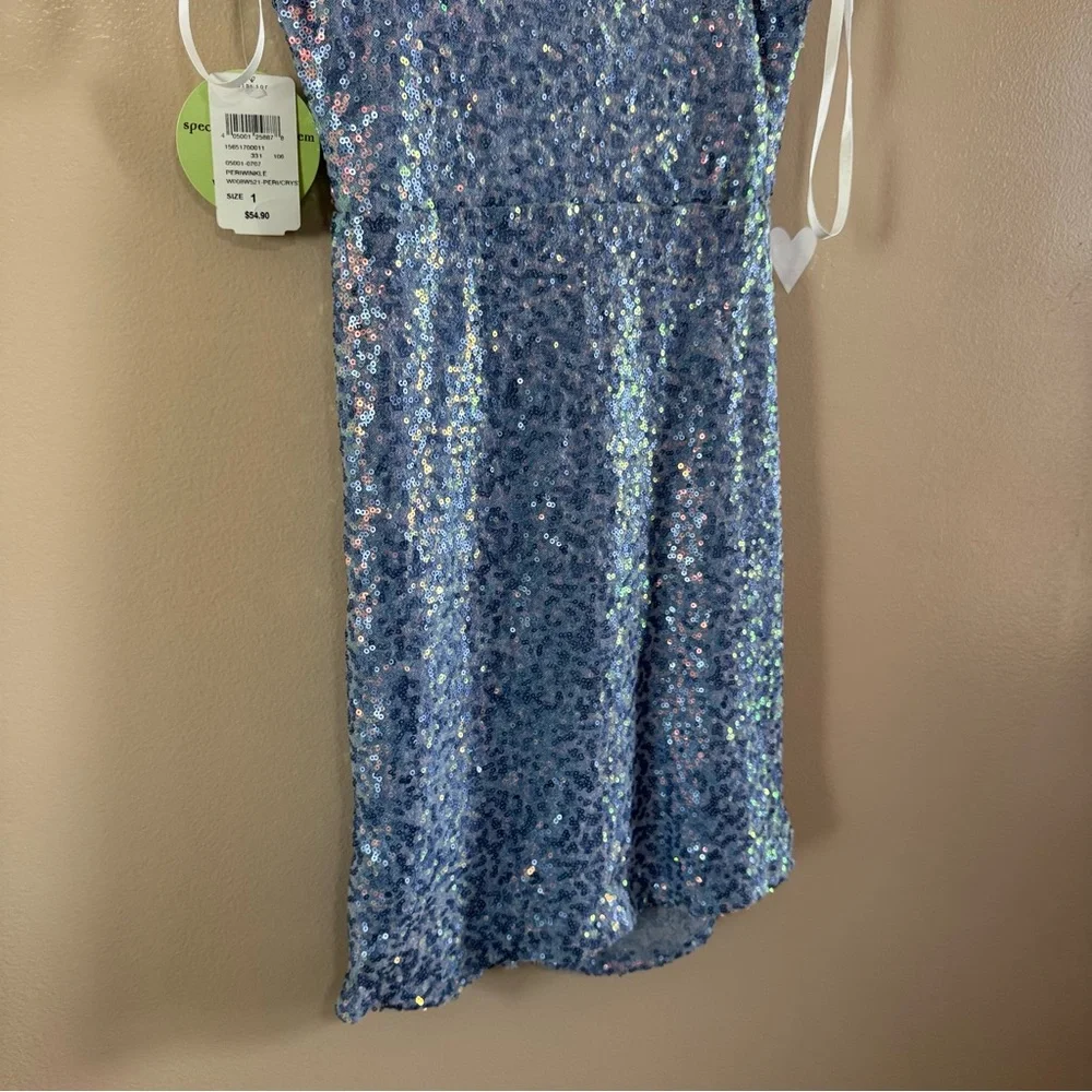 Windsor | Dresses | Windsor Sarah Sequin Mesh Mini Dress Blue Sparkle ...